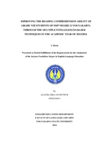 IMPROVING THE READING COMPREHENSION ABILITY OF GRADE VIII STUDENTS OF SMP NEGERI 13 YOGYAKARTA ...